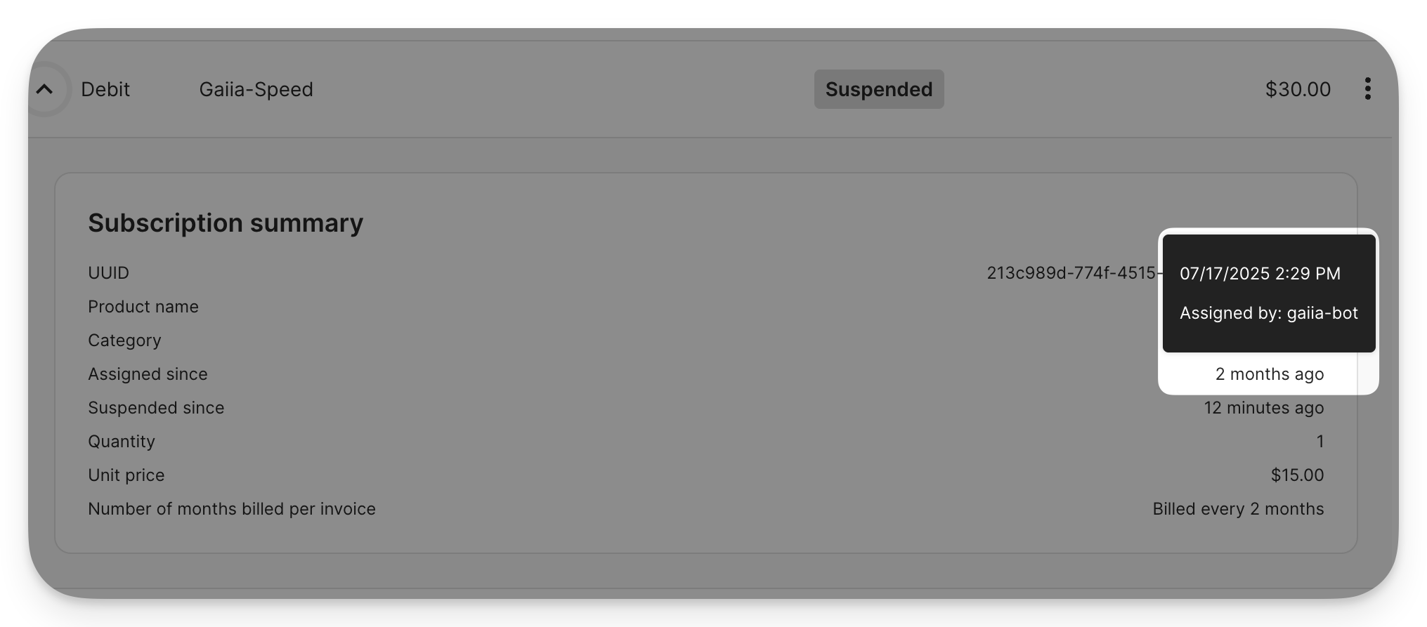 Viewing Account's subscriptions – Help Desk